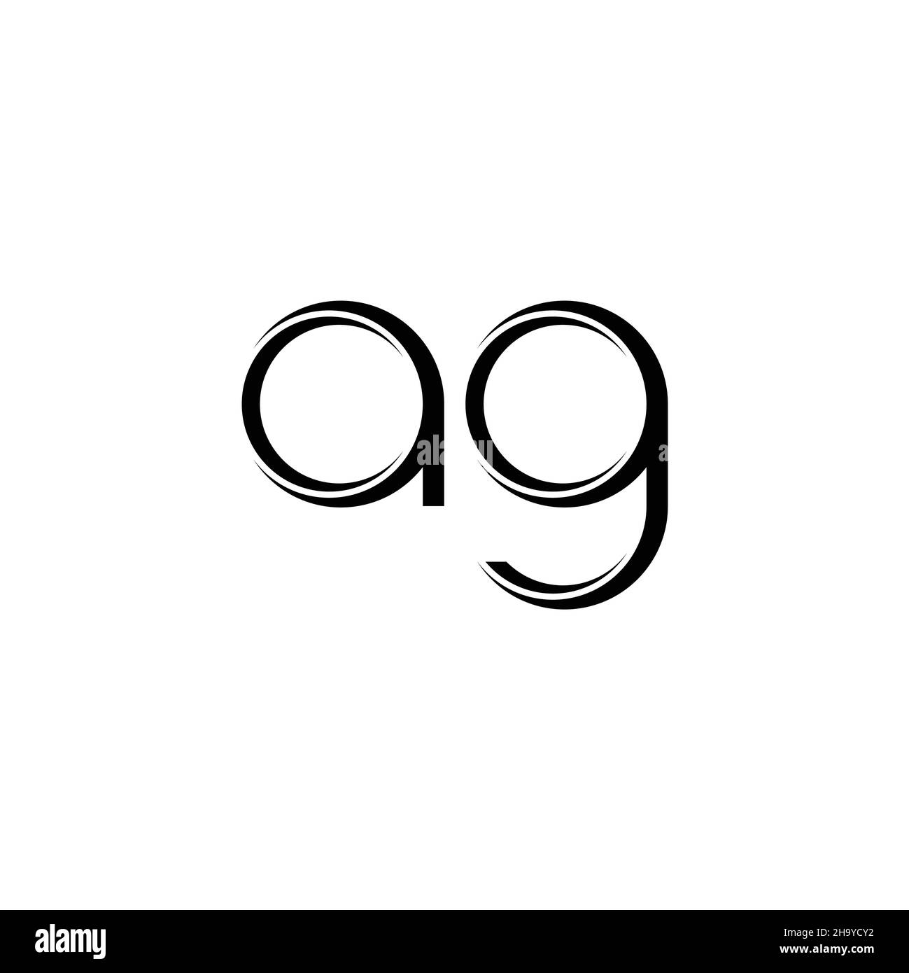 AG Logo monogram with slice rounded modern design template isolated on ...