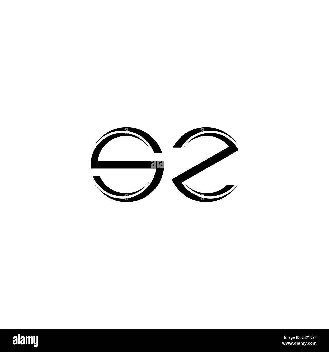 SZ Logo monogram with slice rounded modern design template isolated on ...