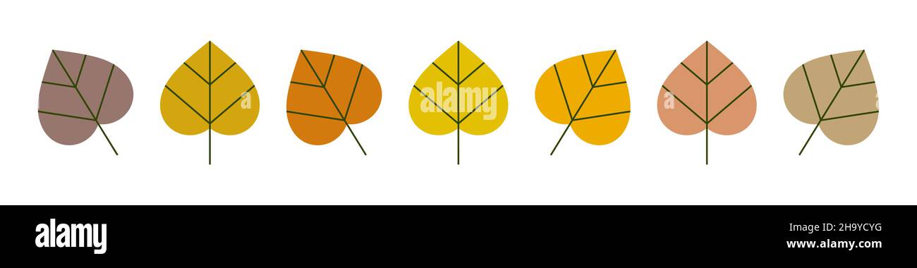 Autumn leaves colors border collection. Vector illustration Stock ...