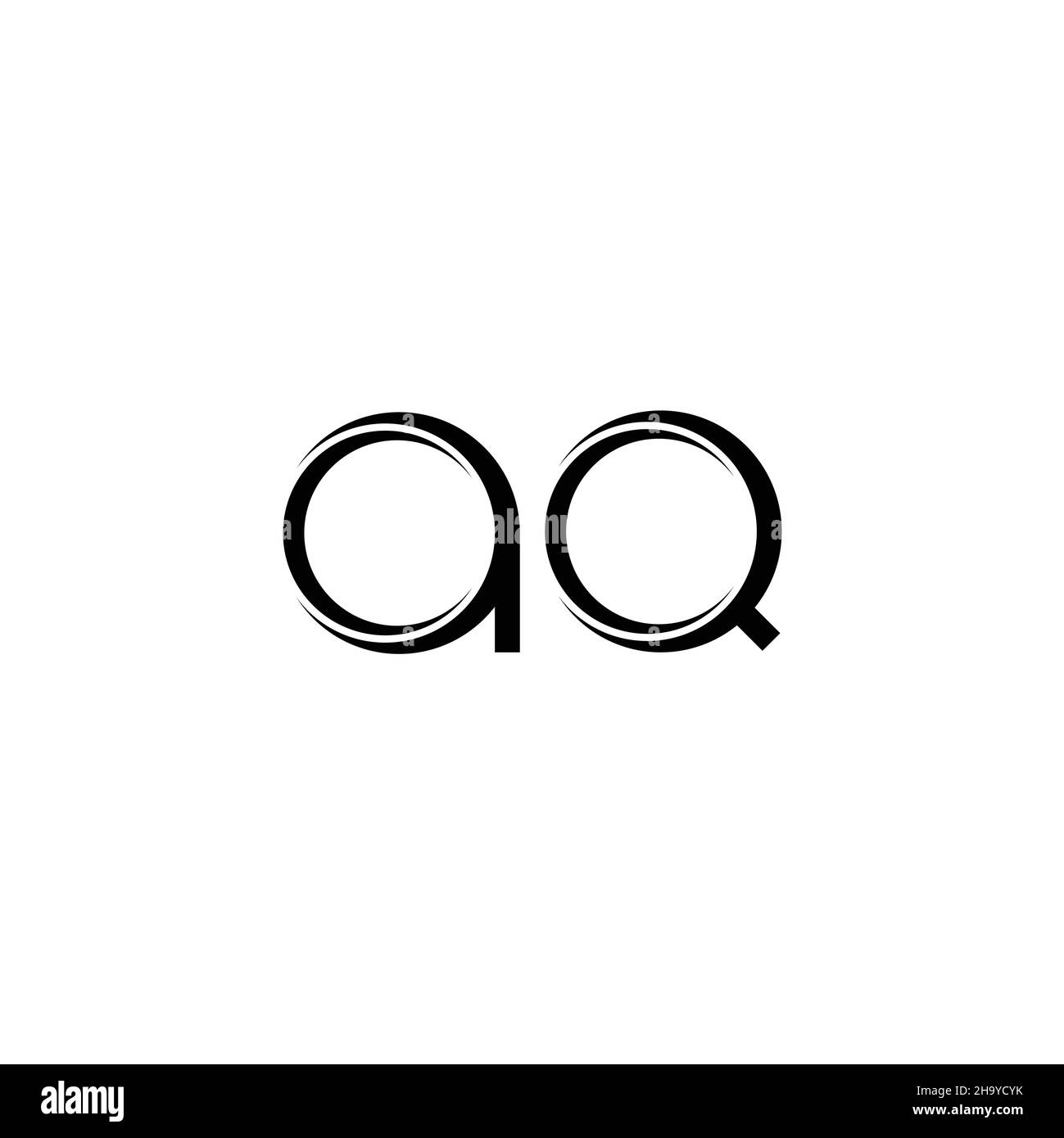 AQ Logo monogram with slice rounded modern design template isolated on ...