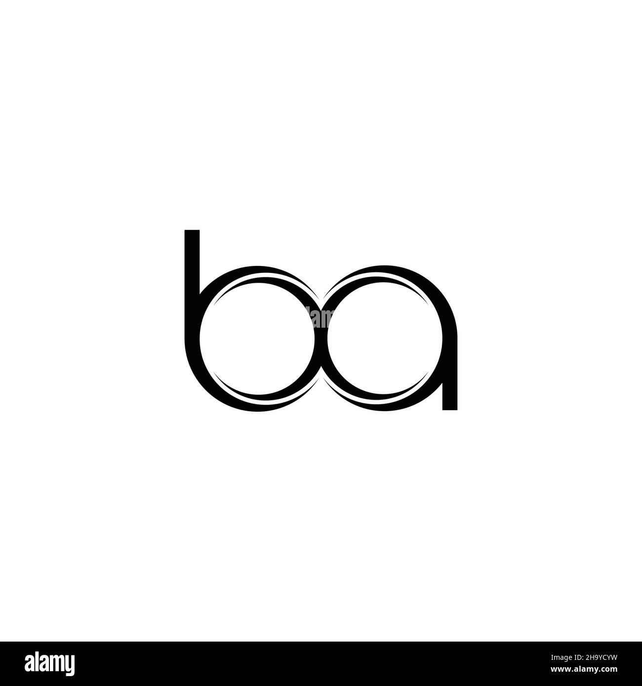 BA Logo monogram with slice rounded modern design template isolated on ...