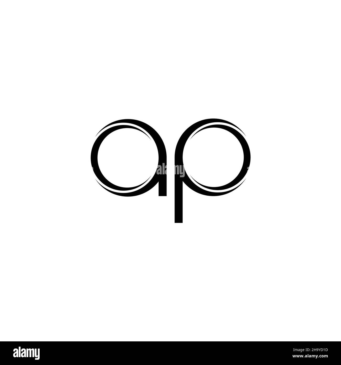 AP Logo monogram with slice rounded modern design template isolated on white background Stock ...