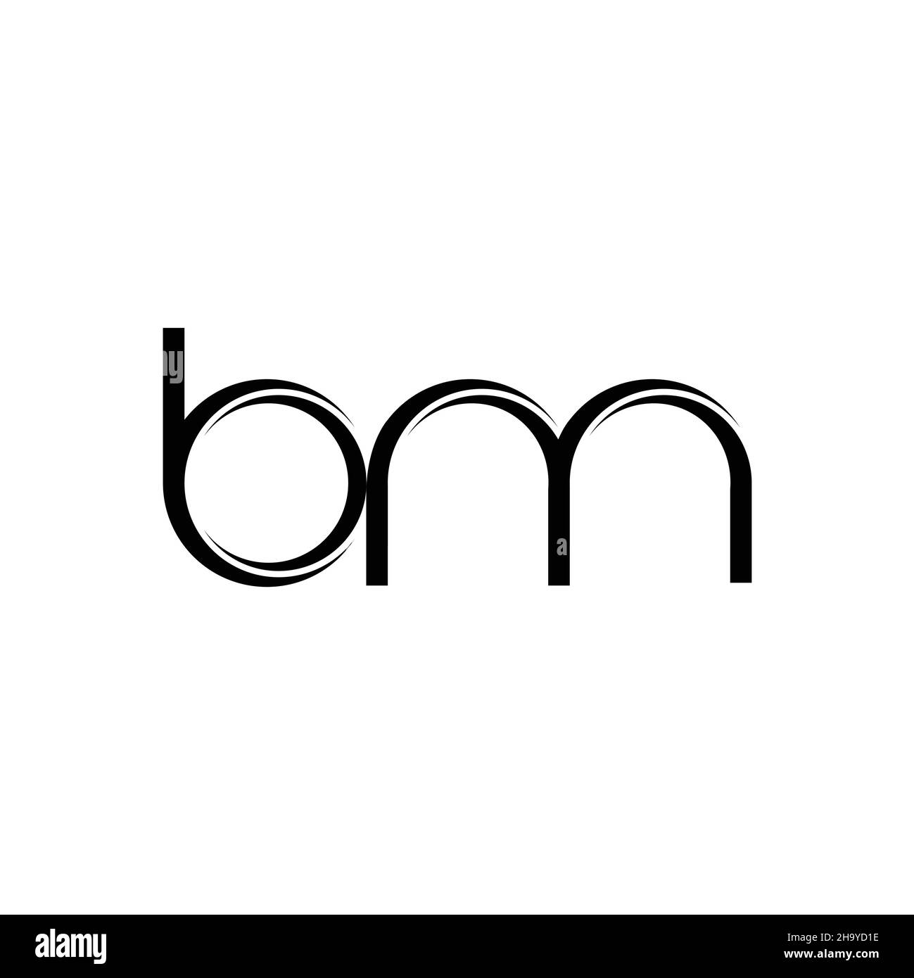 BM Logo monogram with slice rounded modern design template isolated on ...