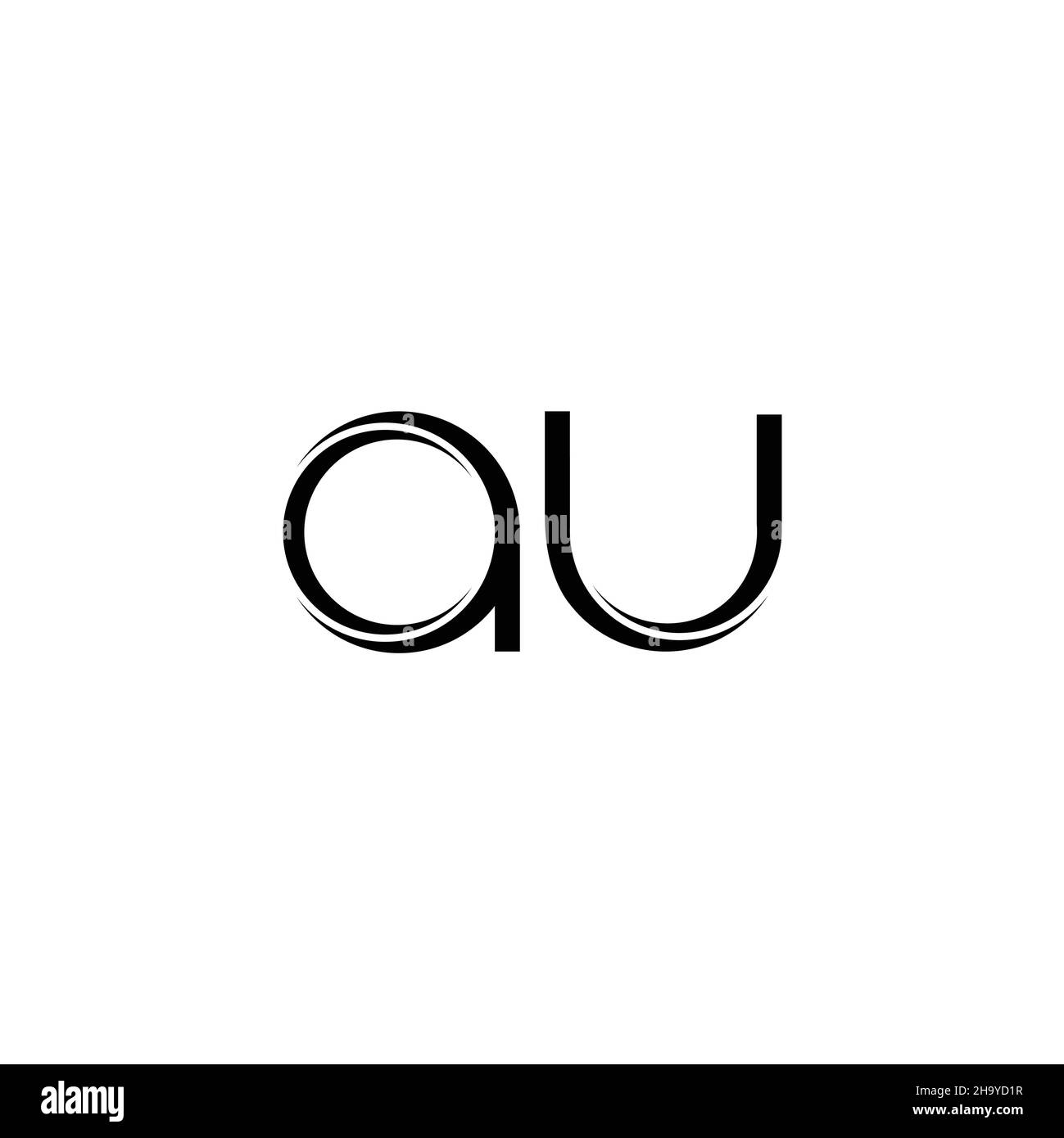 AU Logo monogram with slice rounded modern design template isolated on ...