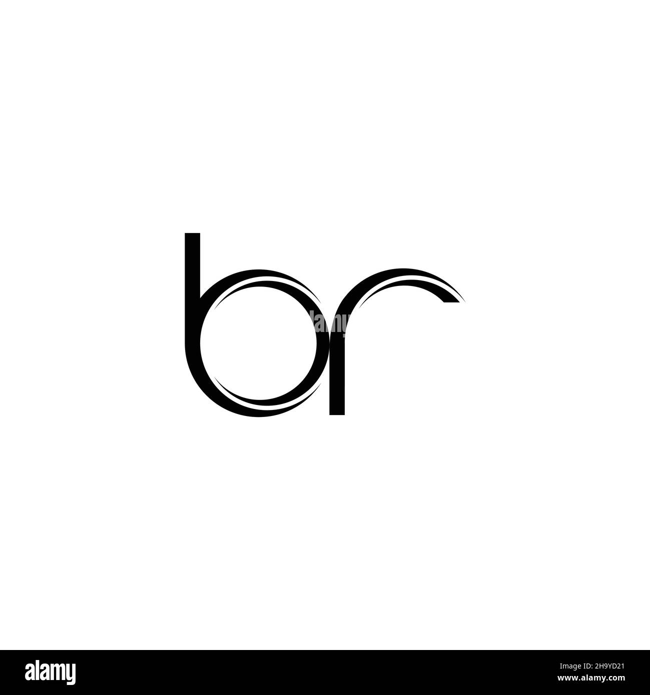 BR Logo monogram with slice rounded modern design template isolated on ...
