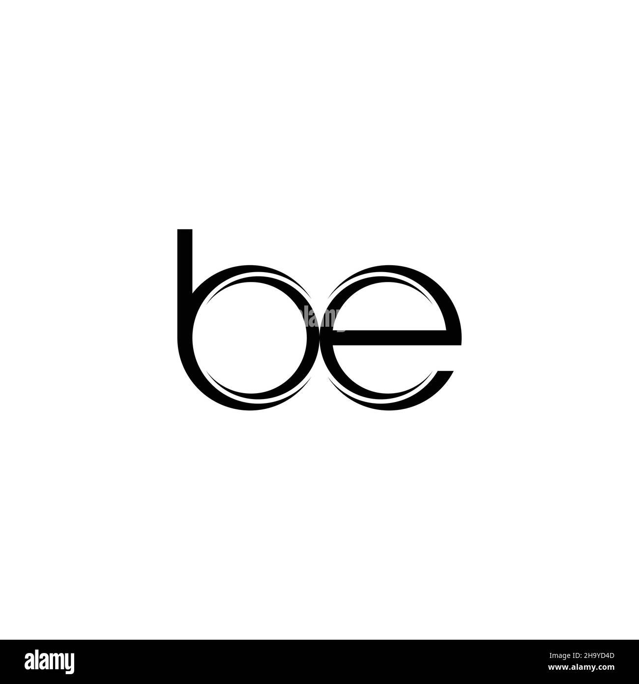 BE Logo monogram with slice rounded modern design template isolated on ...
