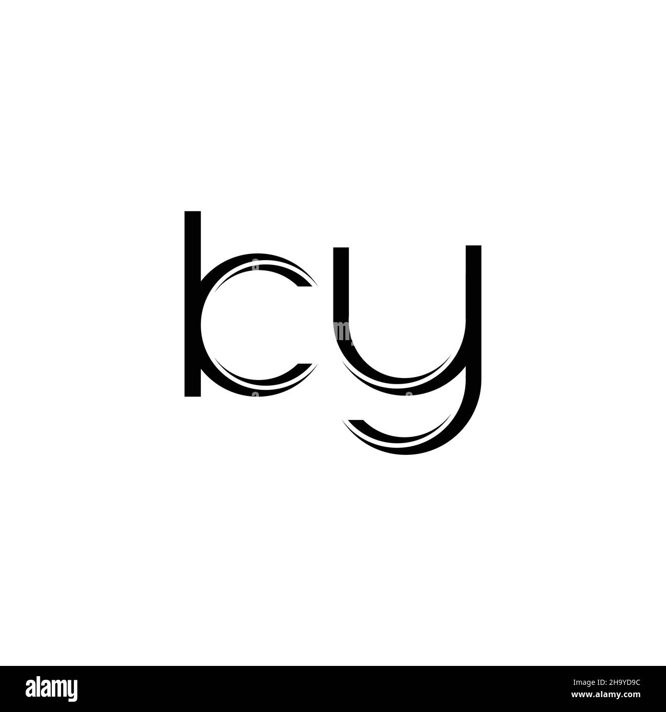 KY Logo monogram with slice rounded modern design template isolated on ...