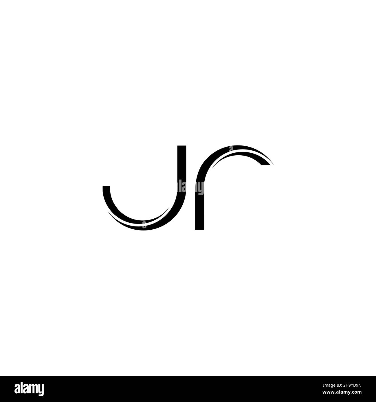 JR Logo monogram with slice rounded modern design template isolated on ...