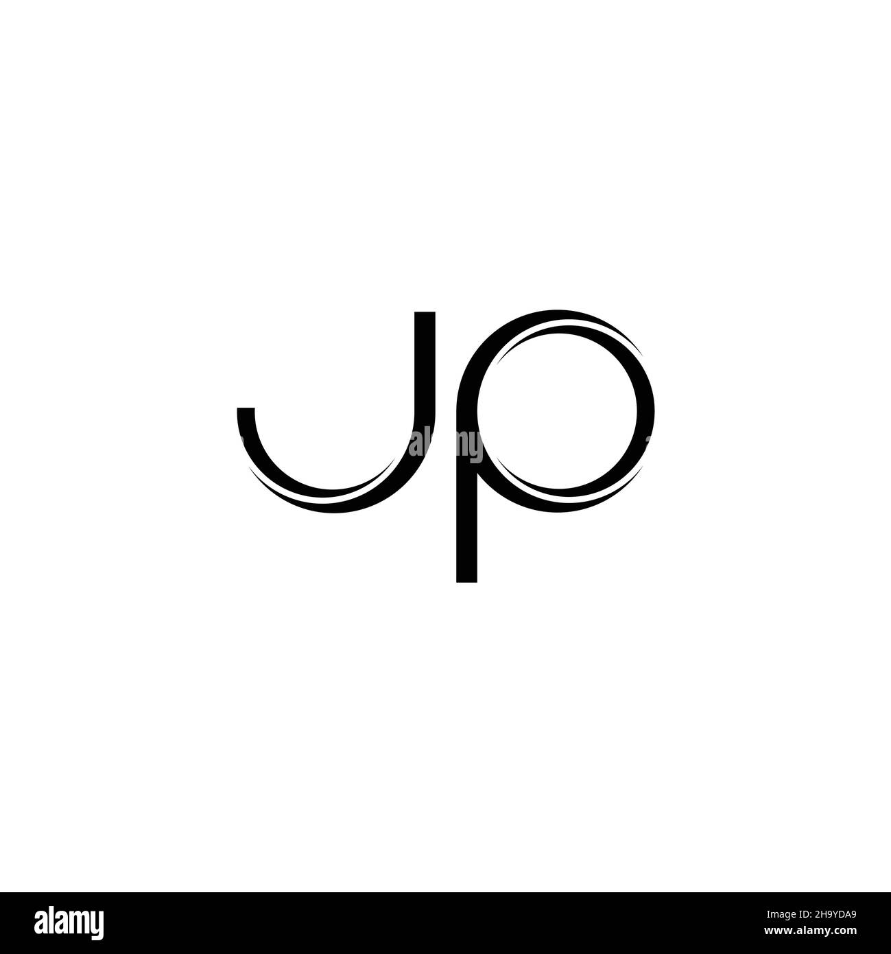 JP Logo monogram with slice rounded modern design template isolated on ...