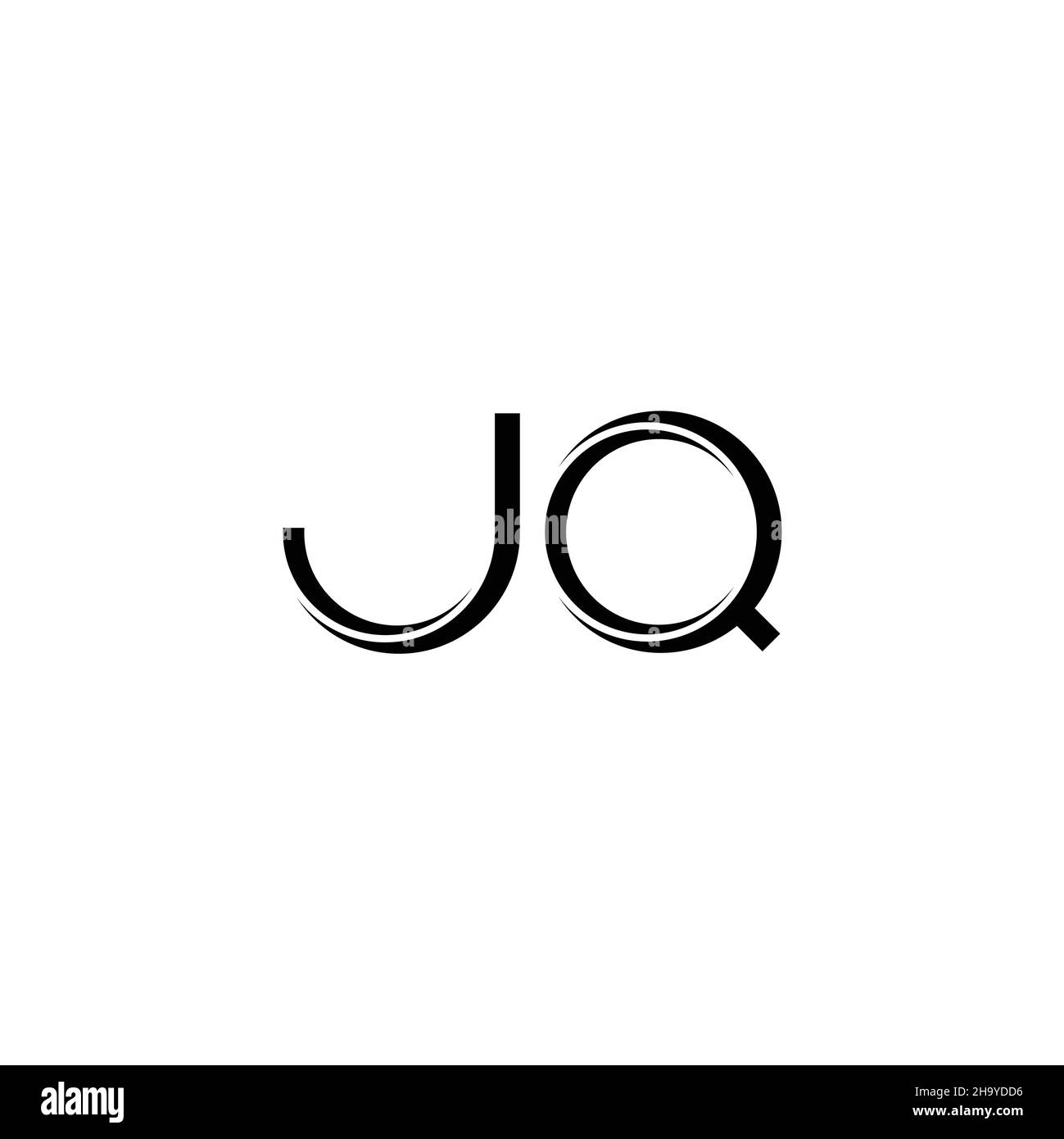 JQ Logo monogram with slice rounded modern design template isolated on ...