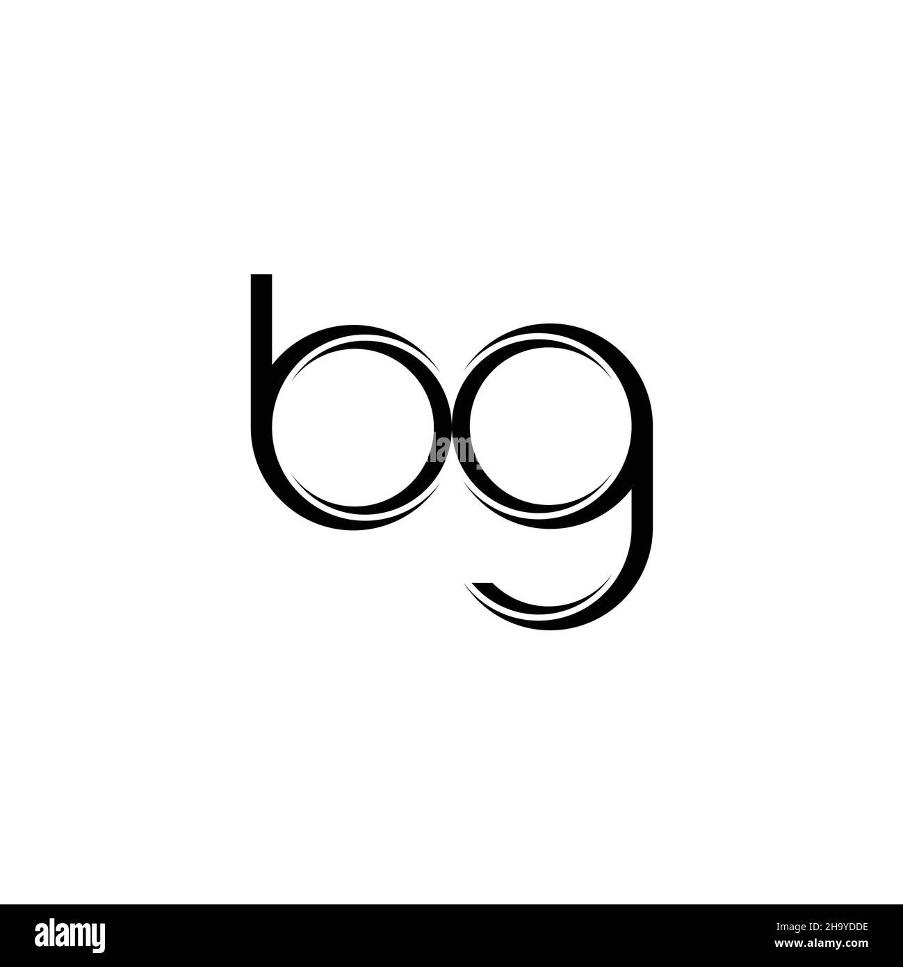 BG Logo monogram with slice rounded modern design template isolated on ...