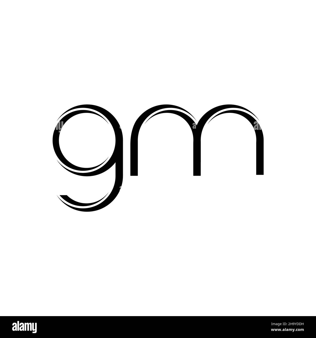 GM Logo monogram with slice rounded modern design template isolated on ...