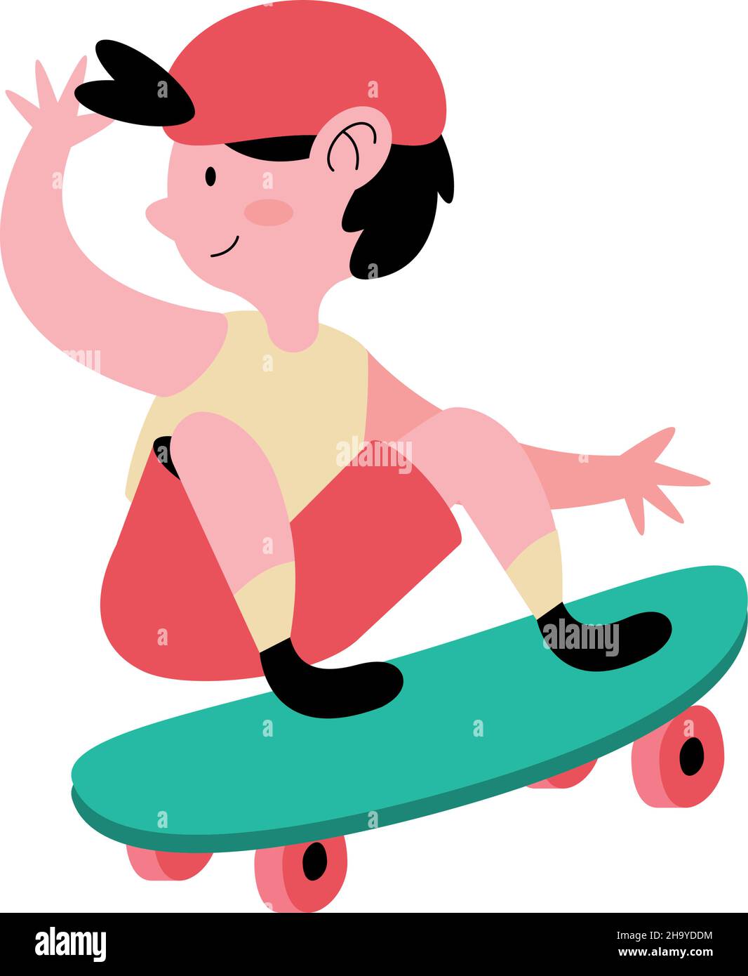 little boy practicing skateboarding character Stock Vector Image & Art ...