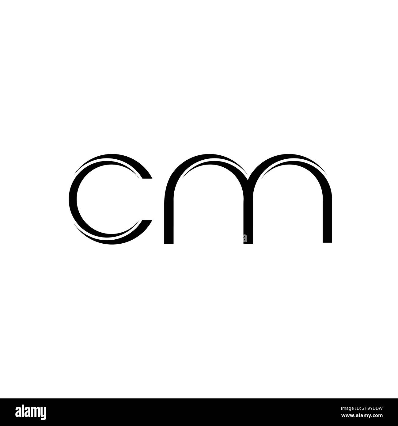 CM Logo monogram with slice rounded modern design template isolated on ...