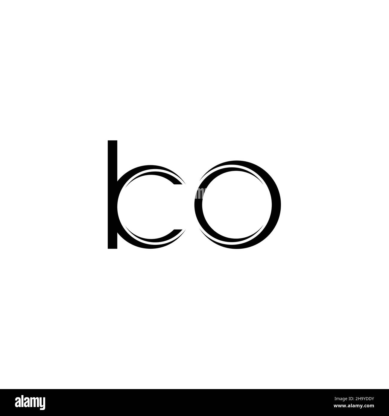 KO Logo monogram with slice rounded modern design template isolated on ...