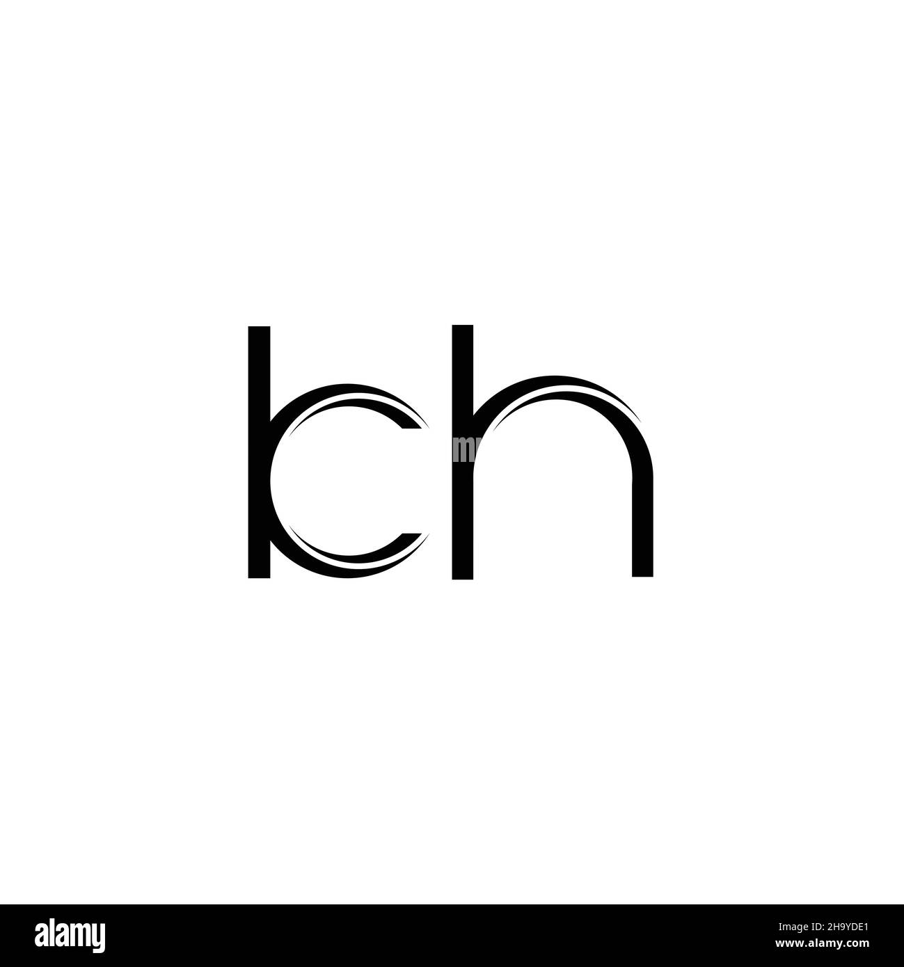 KH Logo monogram with slice rounded modern design template isolated on ...