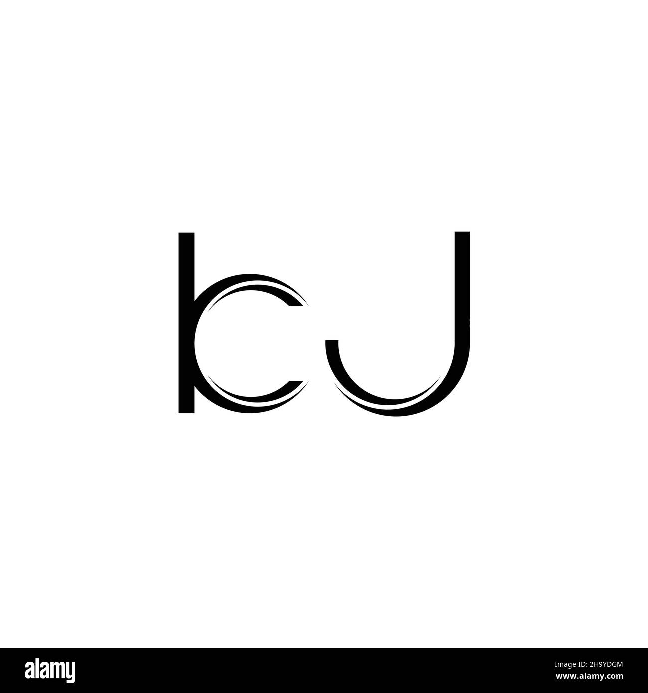 KJ Logo monogram with slice rounded modern design template isolated on ...
