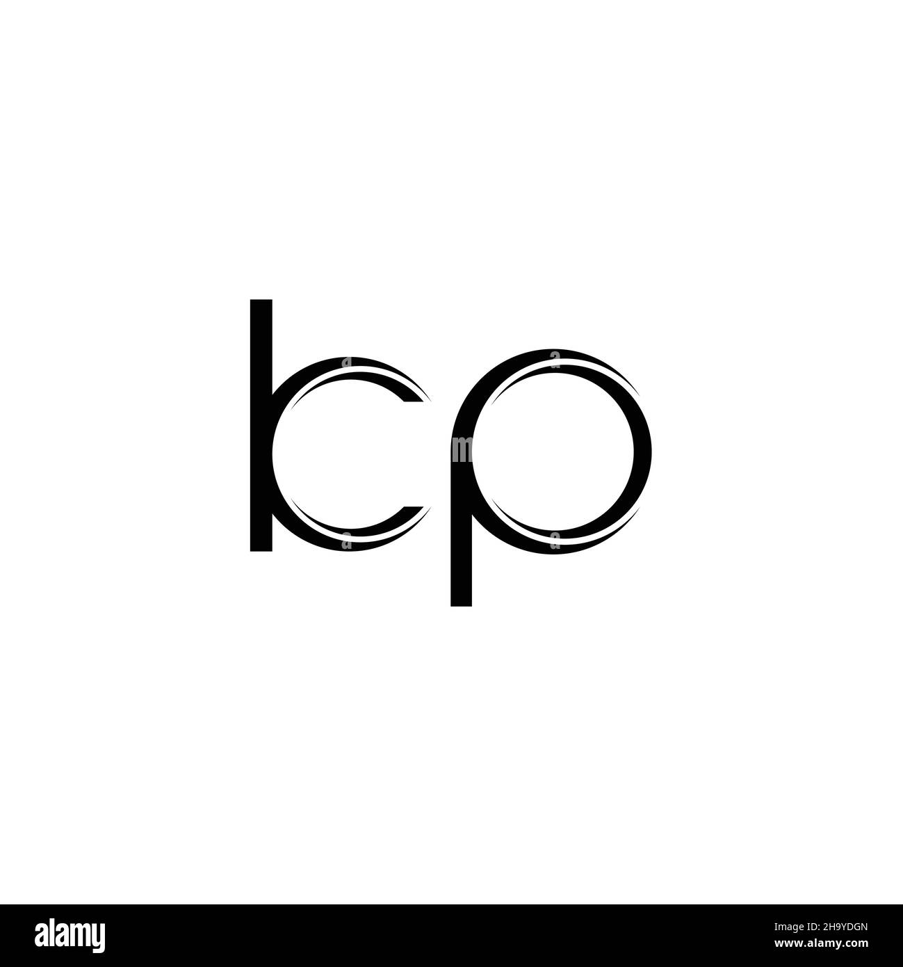 KP Logo monogram with slice rounded modern design template isolated on ...