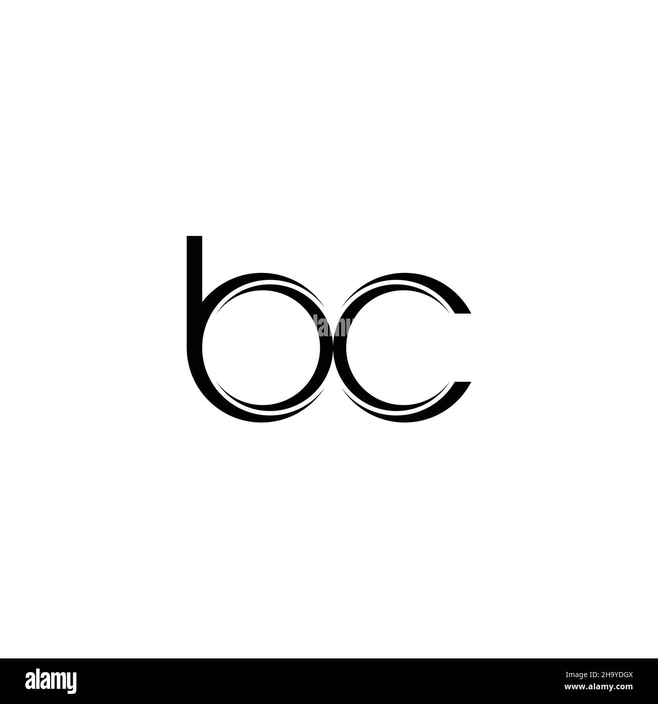 BC Logo monogram with slice rounded modern design template isolated on ...
