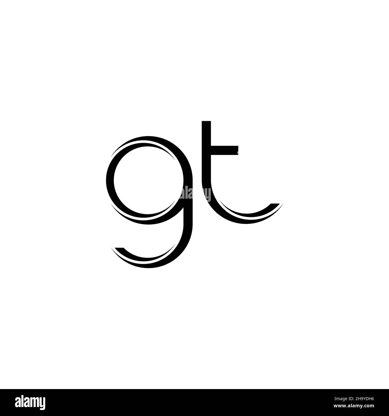 GT Logo monogram with slice rounded modern design template isolated on ...