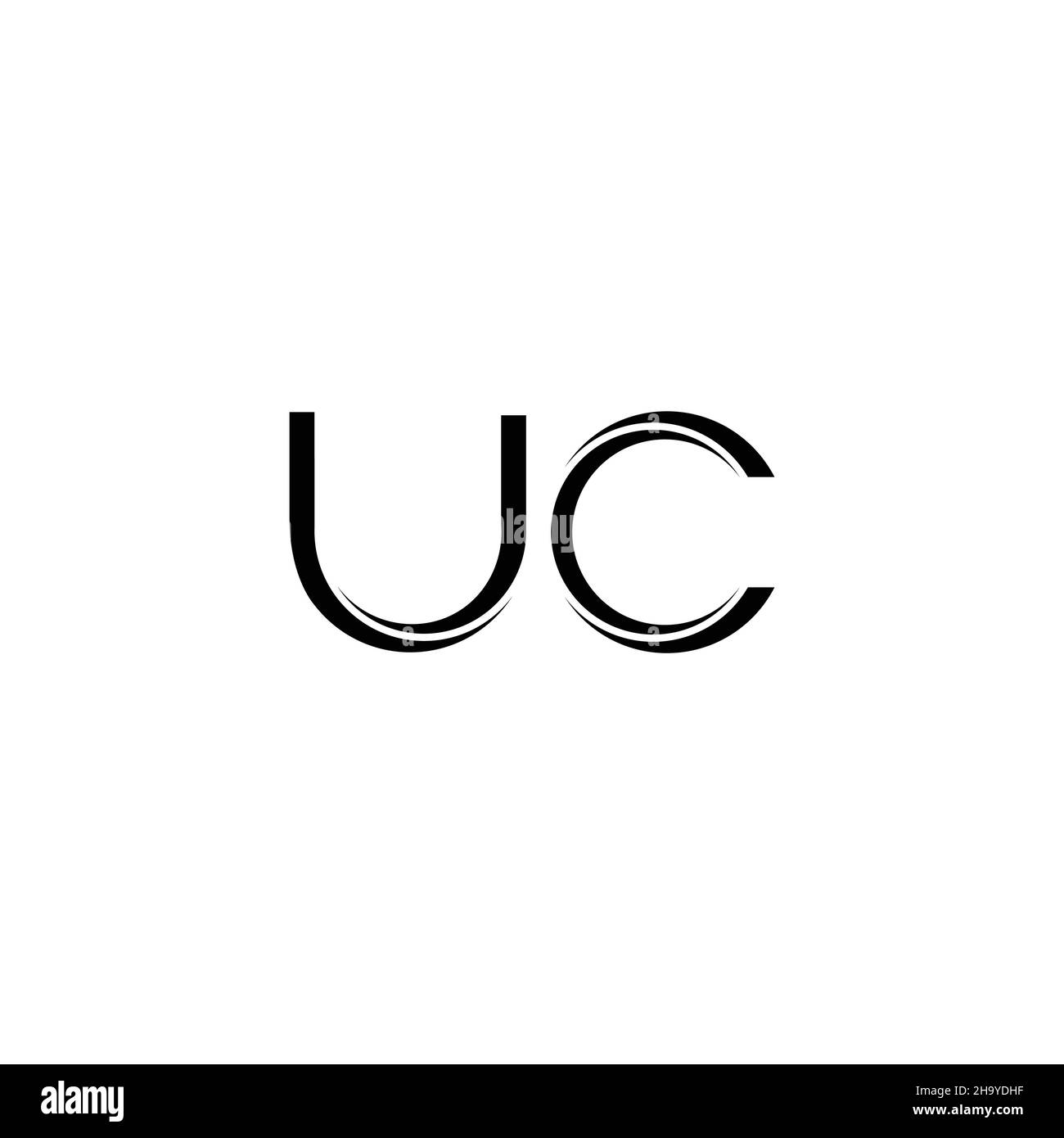 UC Logo monogram with slice rounded modern design template isolated on ...