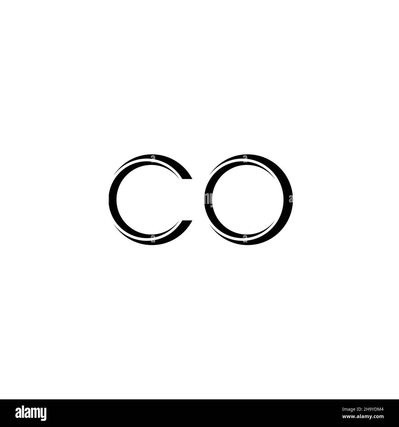 CO Logo monogram with slice rounded modern design template isolated on ...