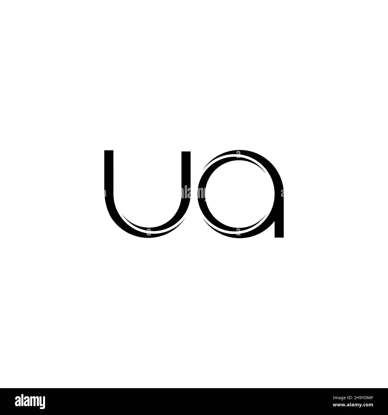 UA Logo monogram with slice rounded modern design template isolated on ...