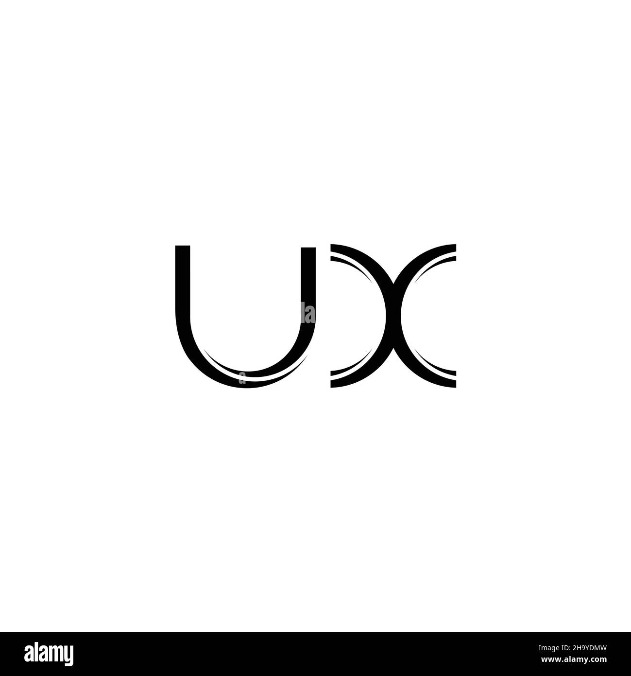 UX Logo monogram with slice rounded modern design template isolated on white background Stock ...