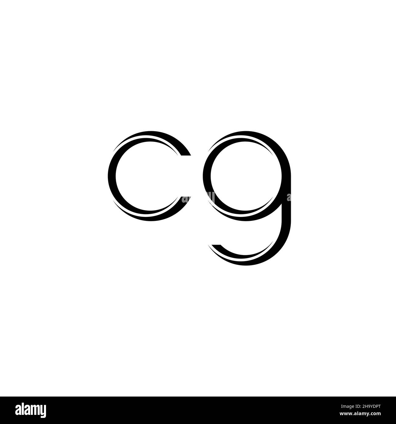 CG Logo monogram with slice rounded modern design template isolated on ...
