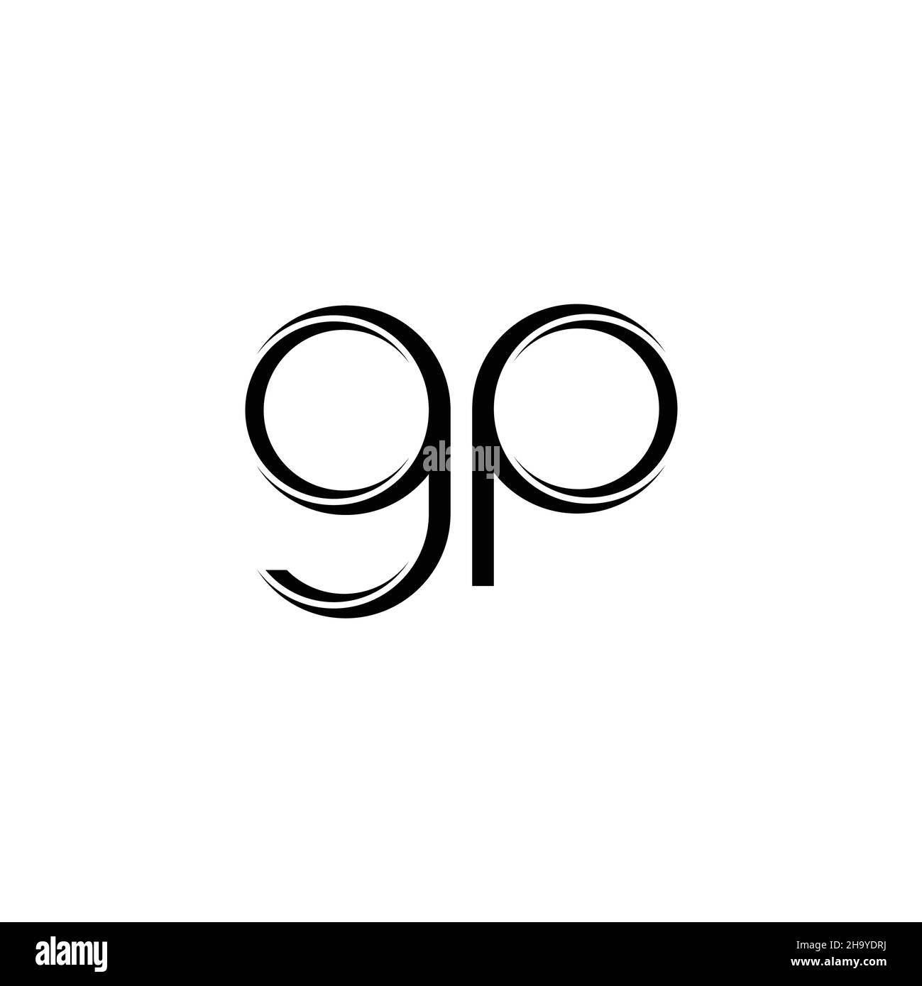 GP Logo monogram with slice rounded modern design template isolated on ...
