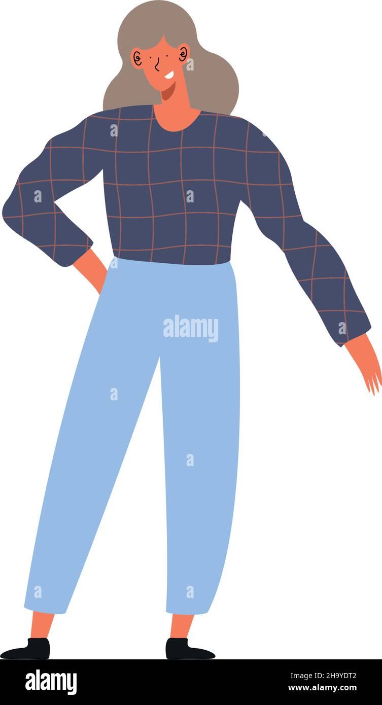young woman standing pose character Stock Vector Image & Art - Alamy