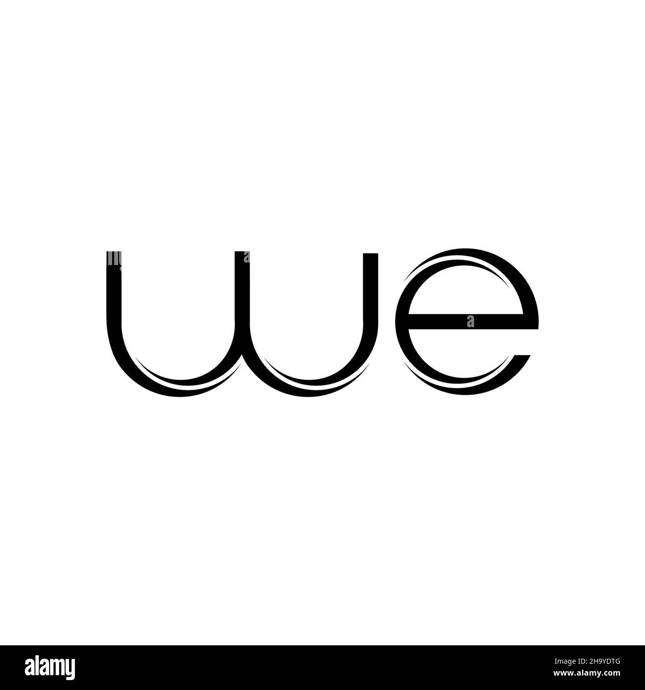 WE Logo monogram with slice rounded modern design template isolated on ...