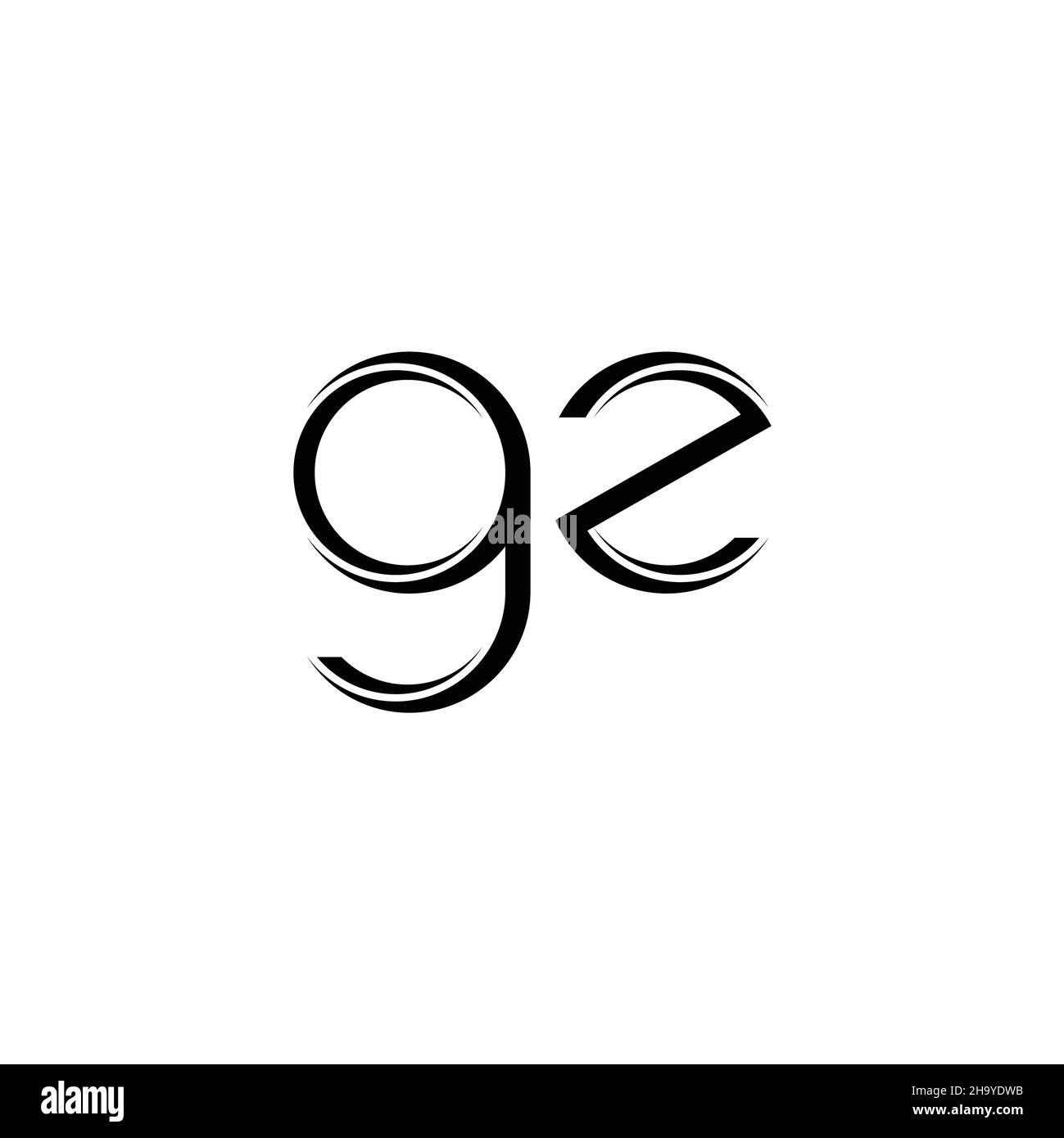 GZ Logo monogram with slice rounded modern design template isolated on ...