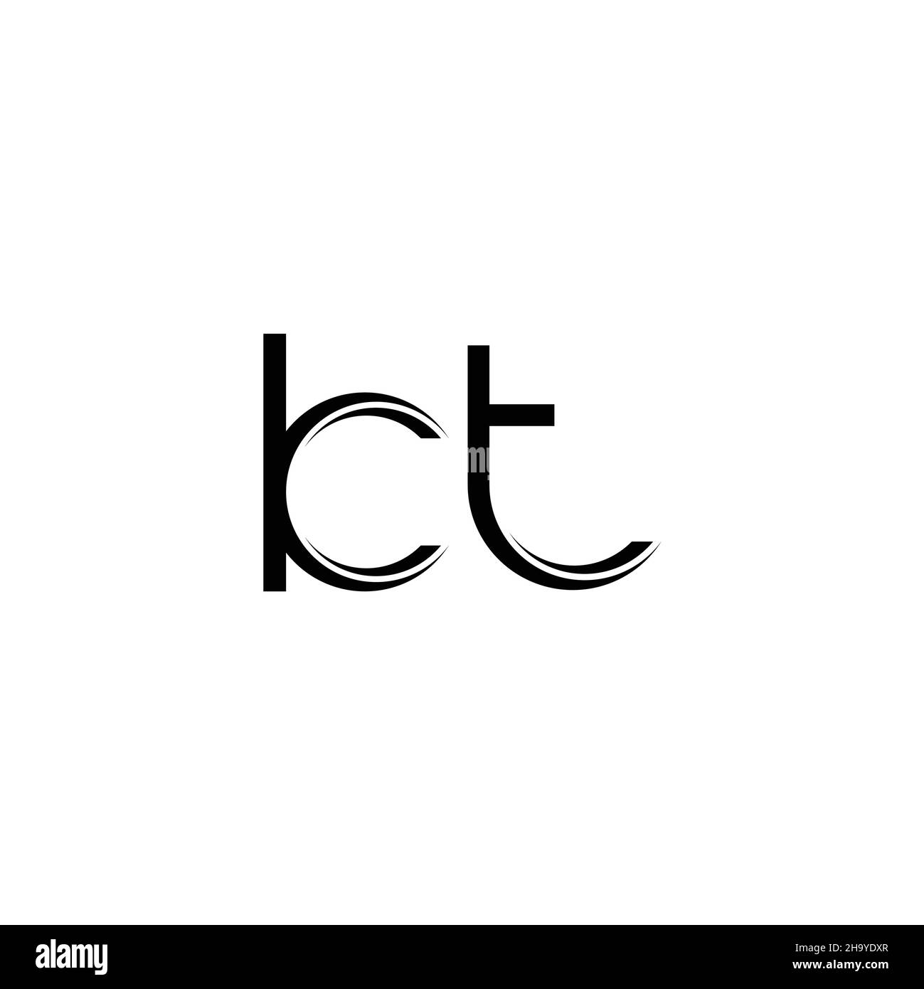 KT Logo monogram with slice rounded modern design template isolated on ...