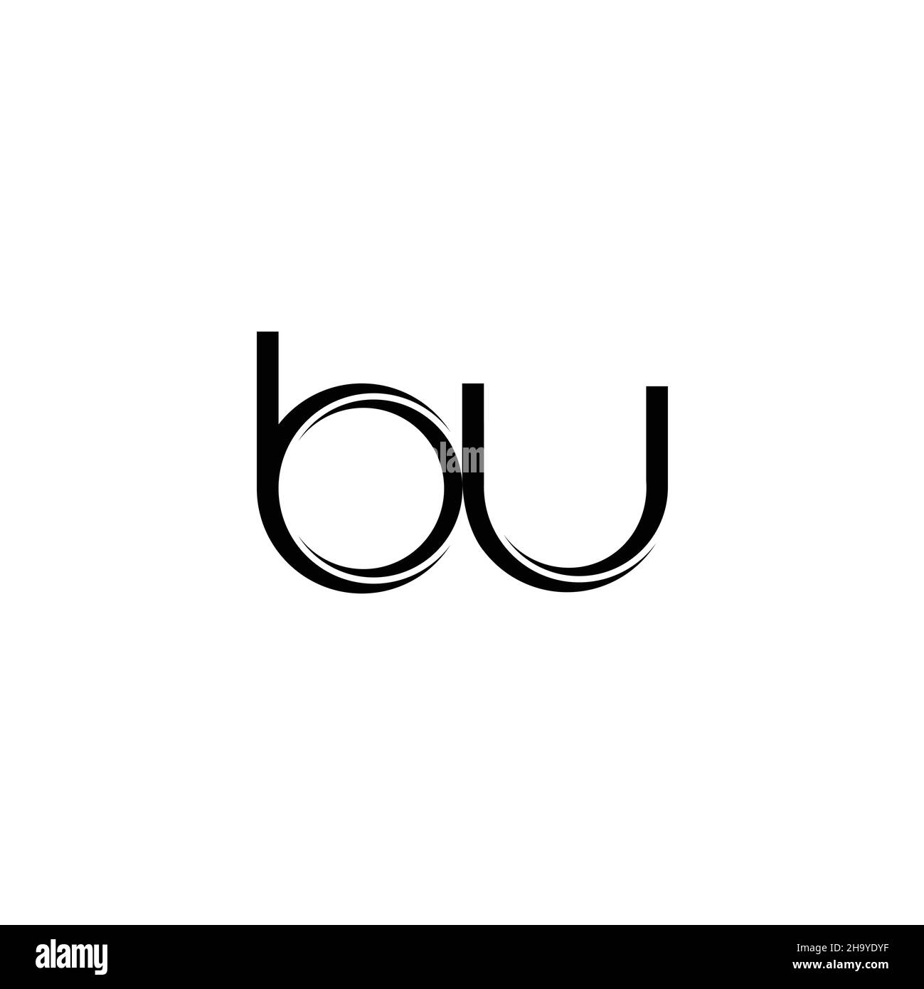 BU Logo monogram with slice rounded modern design template isolated on ...