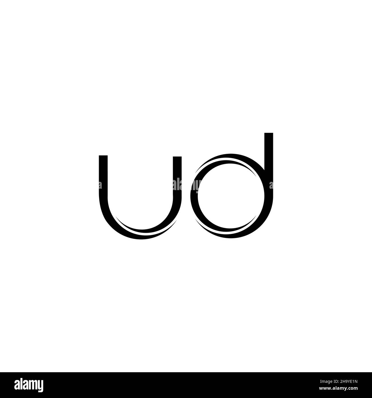 UD Logo monogram with slice rounded modern design template isolated on ...