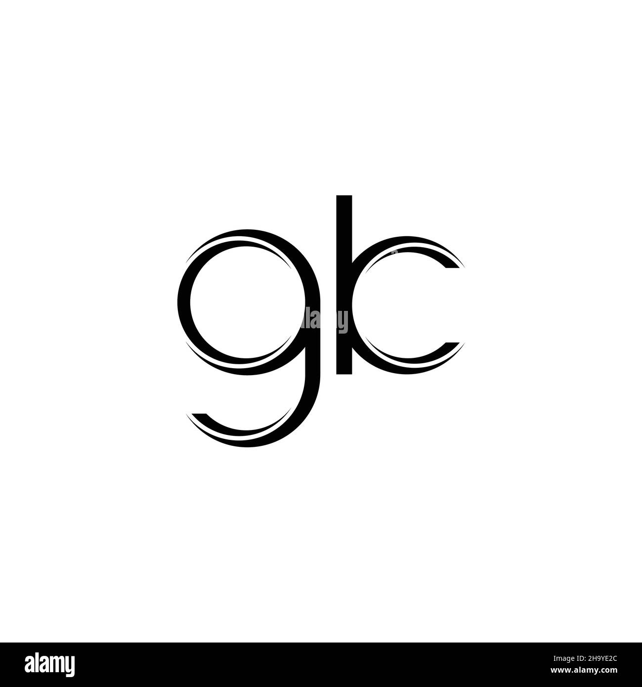 GK Logo monogram with slice rounded modern design template isolated on ...