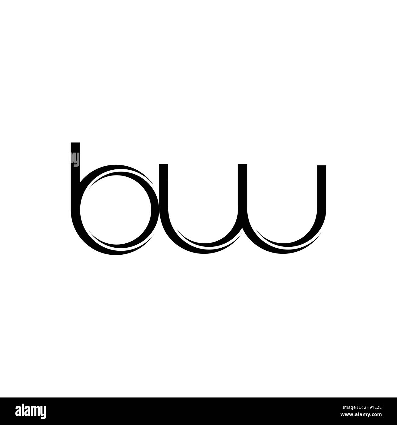 BW Logo monogram with slice rounded modern design template isolated on ...