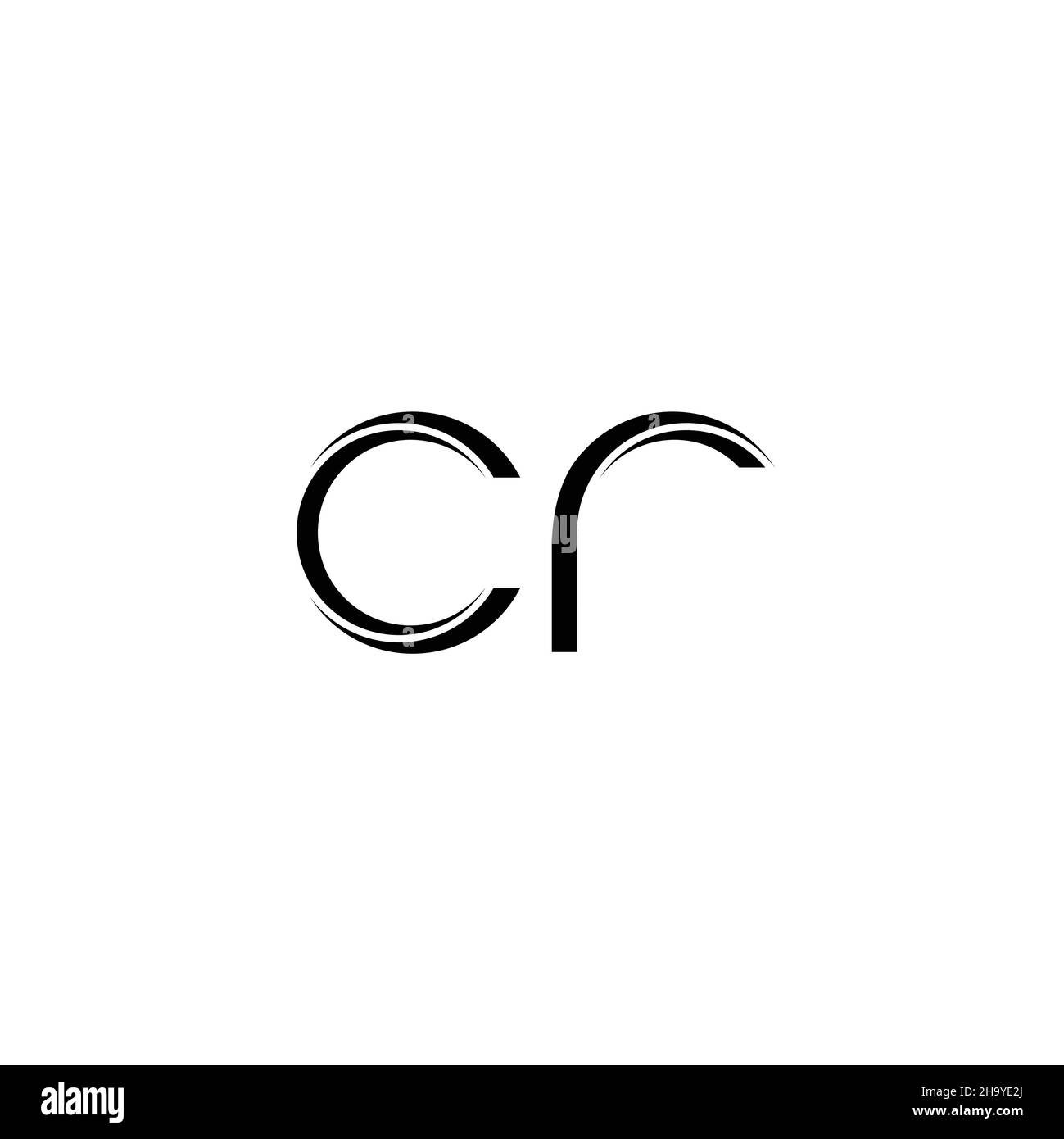 CR Logo monogram with slice rounded modern design template isolated on ...