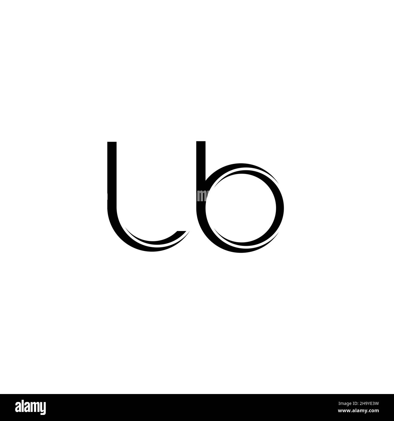 LB Logo monogram with slice rounded modern design template isolated on ...