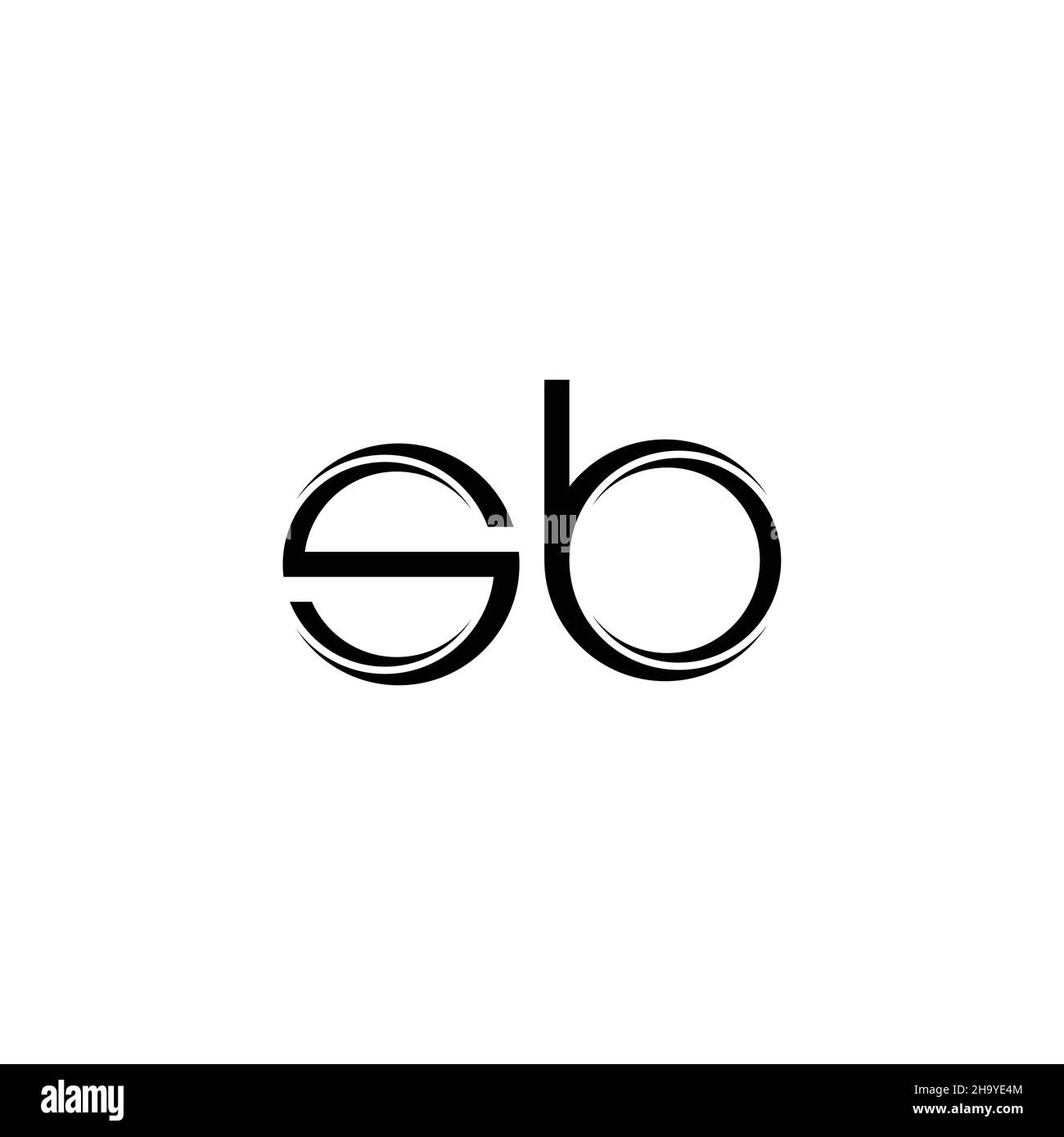 SB Logo monogram with slice rounded modern design template isolated on ...
