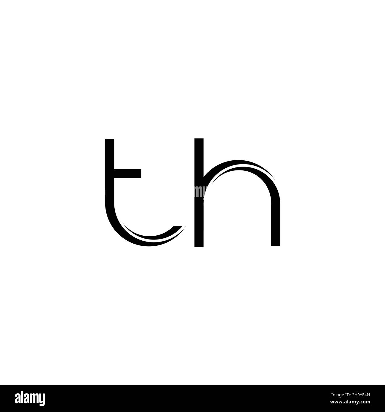 TH Logo monogram with slice rounded modern design template isolated on ...