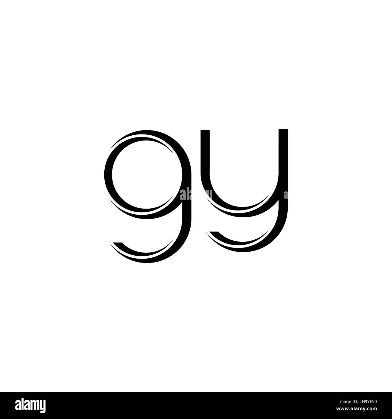 GY Logo monogram with slice rounded modern design template isolated on ...