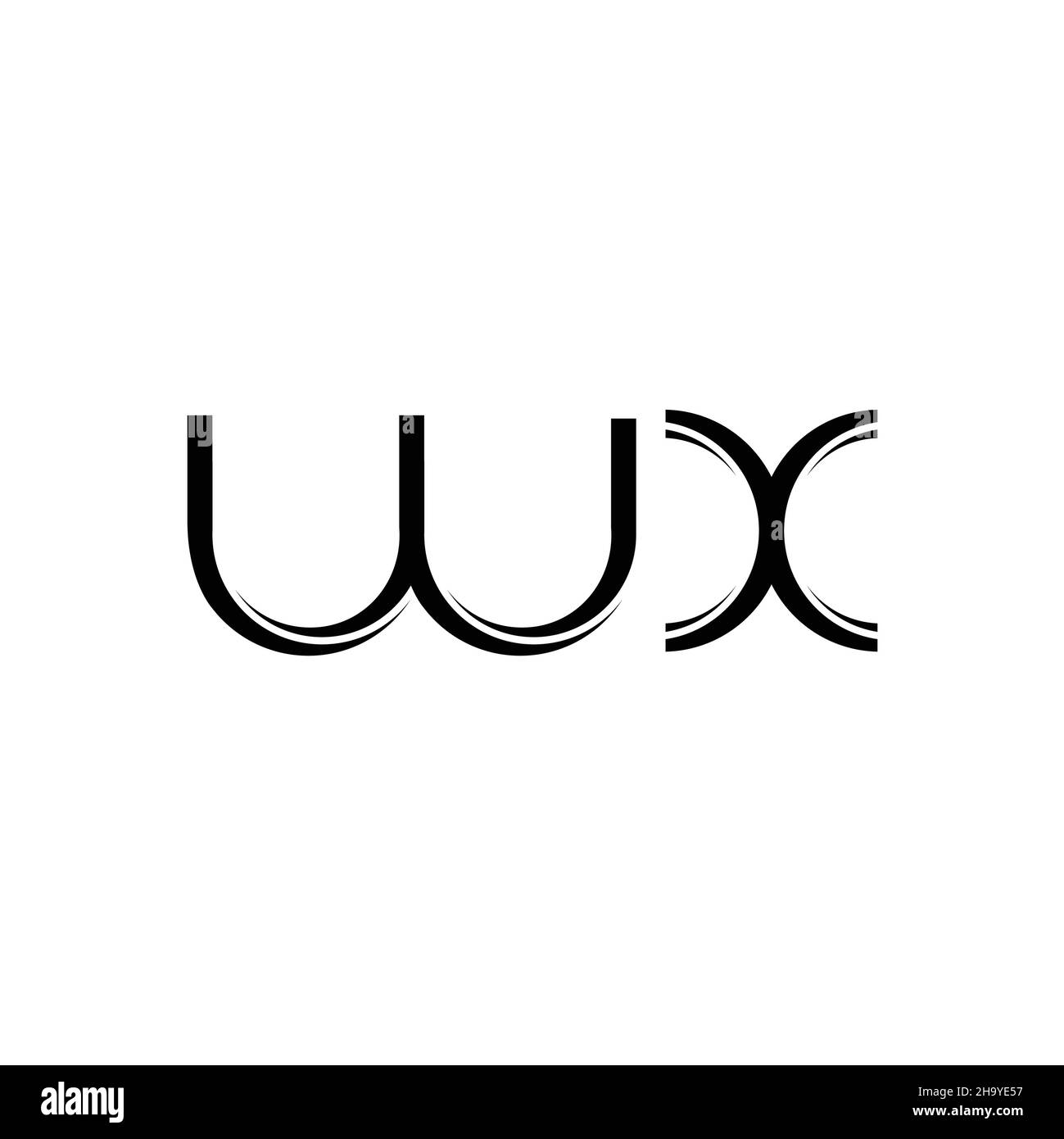 WX Logo monogram with slice rounded modern design template isolated on ...