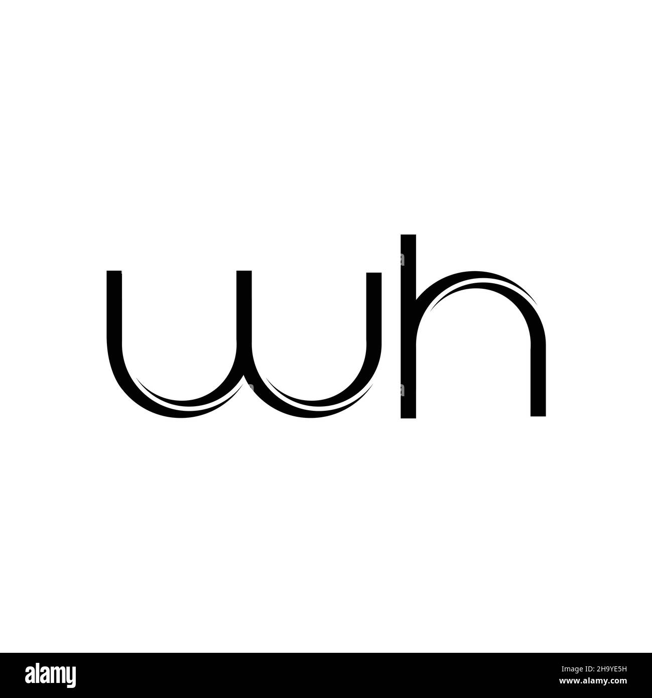 WH Logo monogram with slice rounded modern design template isolated on ...