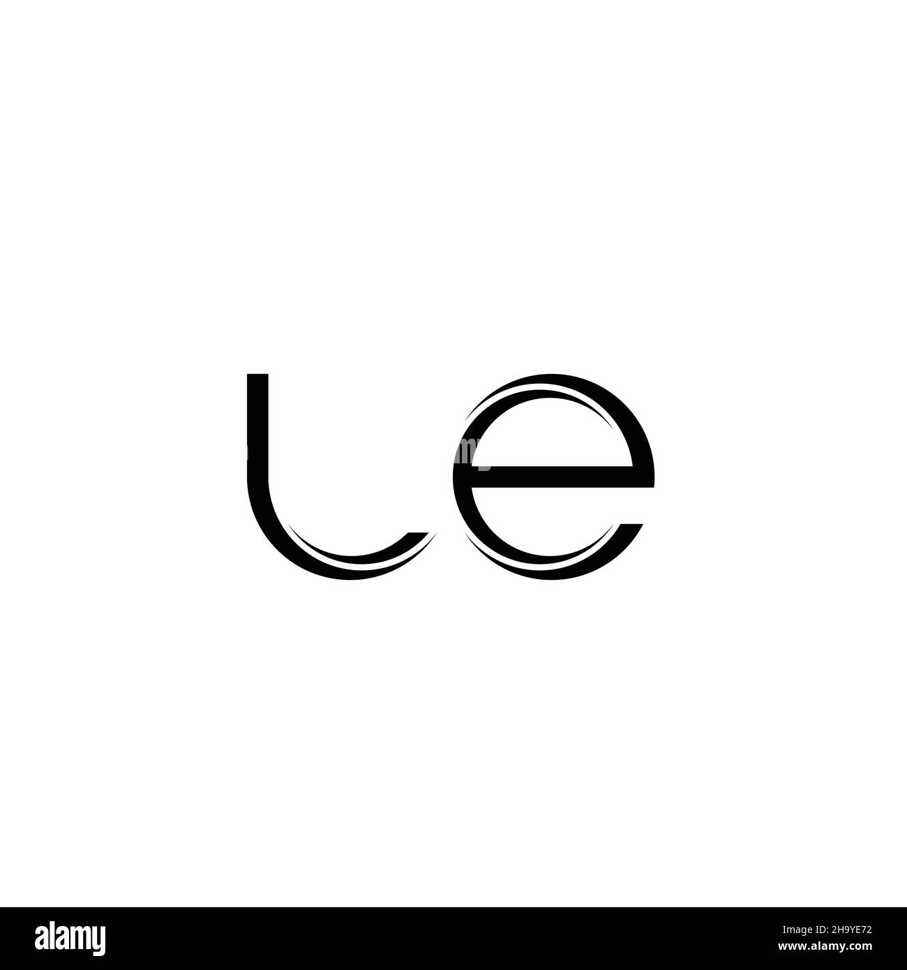 LE Logo monogram with slice rounded modern design template isolated on ...