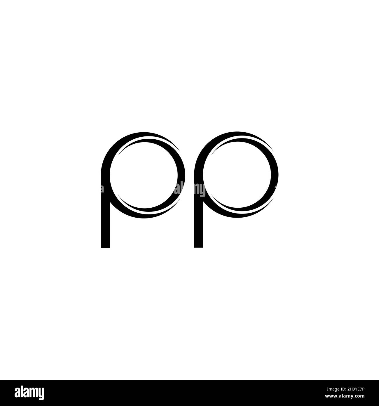 PP Logo monogram with slice rounded modern design template isolated on ...