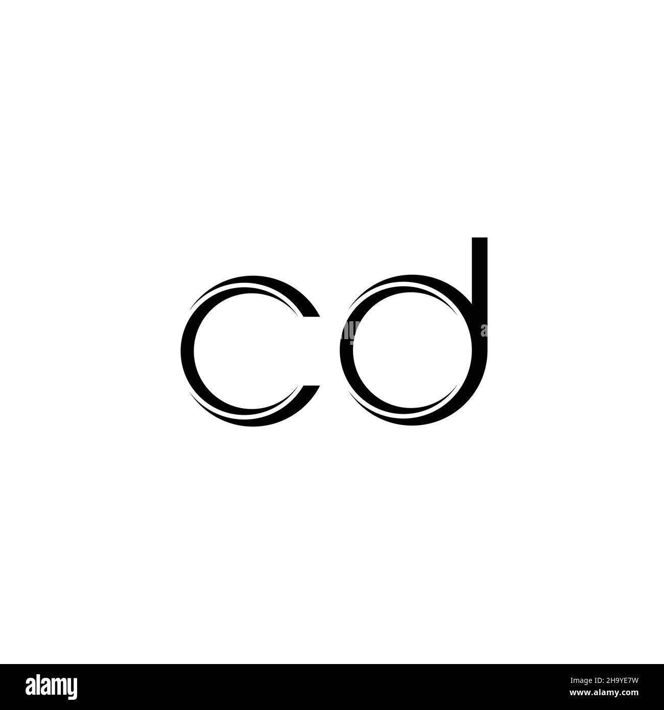 CD Logo monogram with slice rounded modern design template isolated on ...