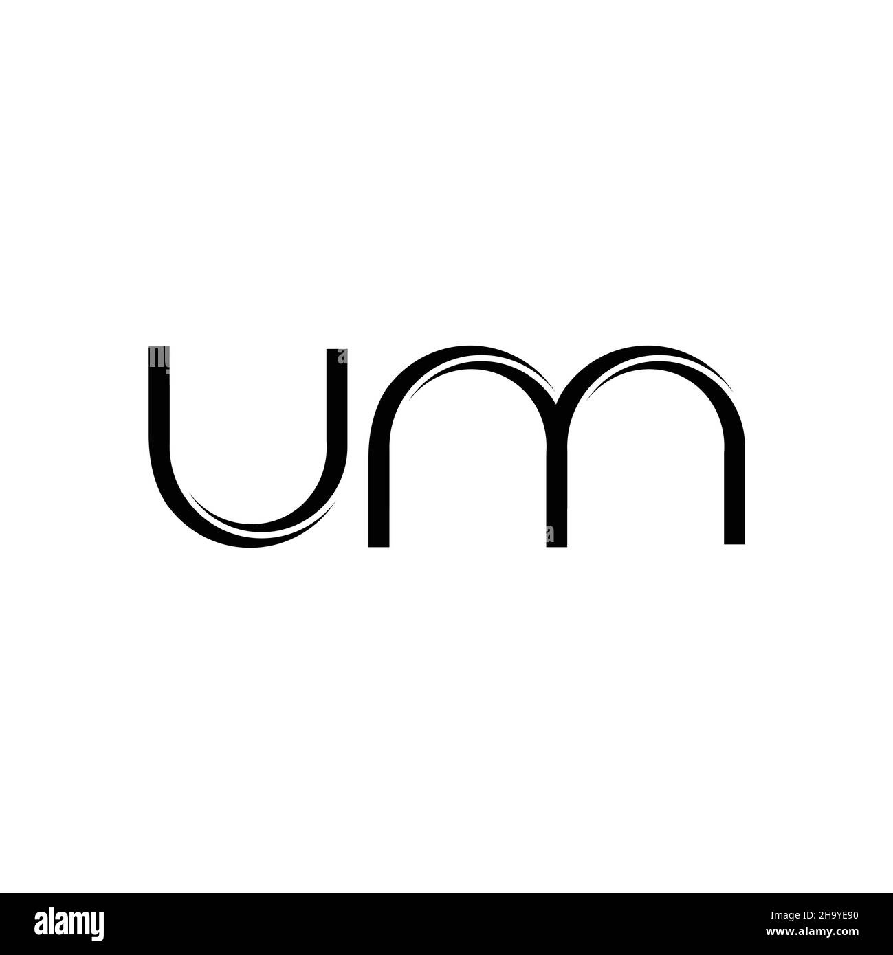 UM Logo monogram with slice rounded modern design template isolated on ...