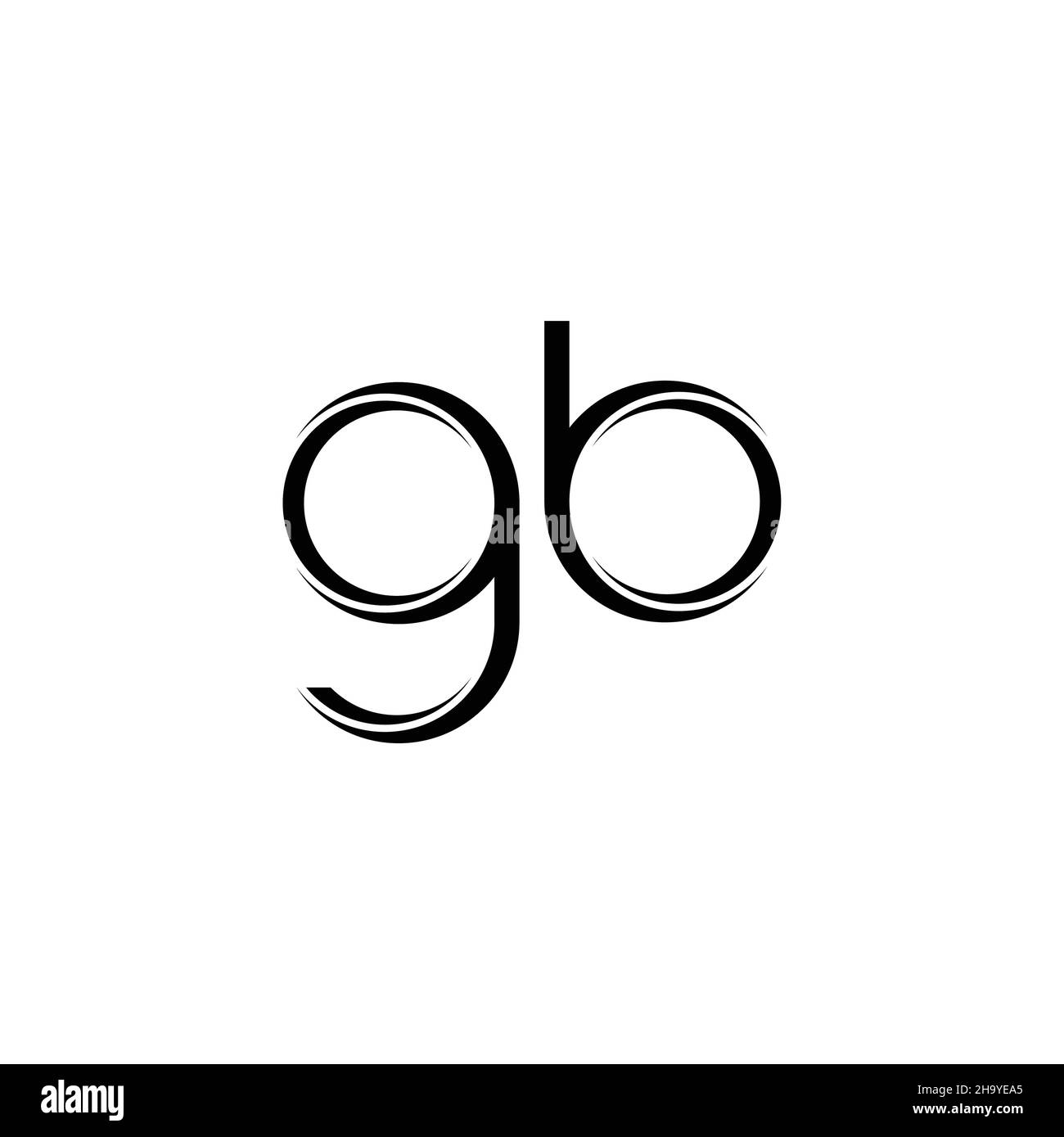 GB Logo monogram with slice rounded modern design template isolated on ...